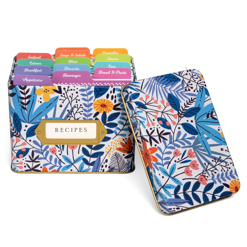 Recipe Tin Kit - Wildflower Tin, Recipe Cards, Classic Dividers – Jot ...