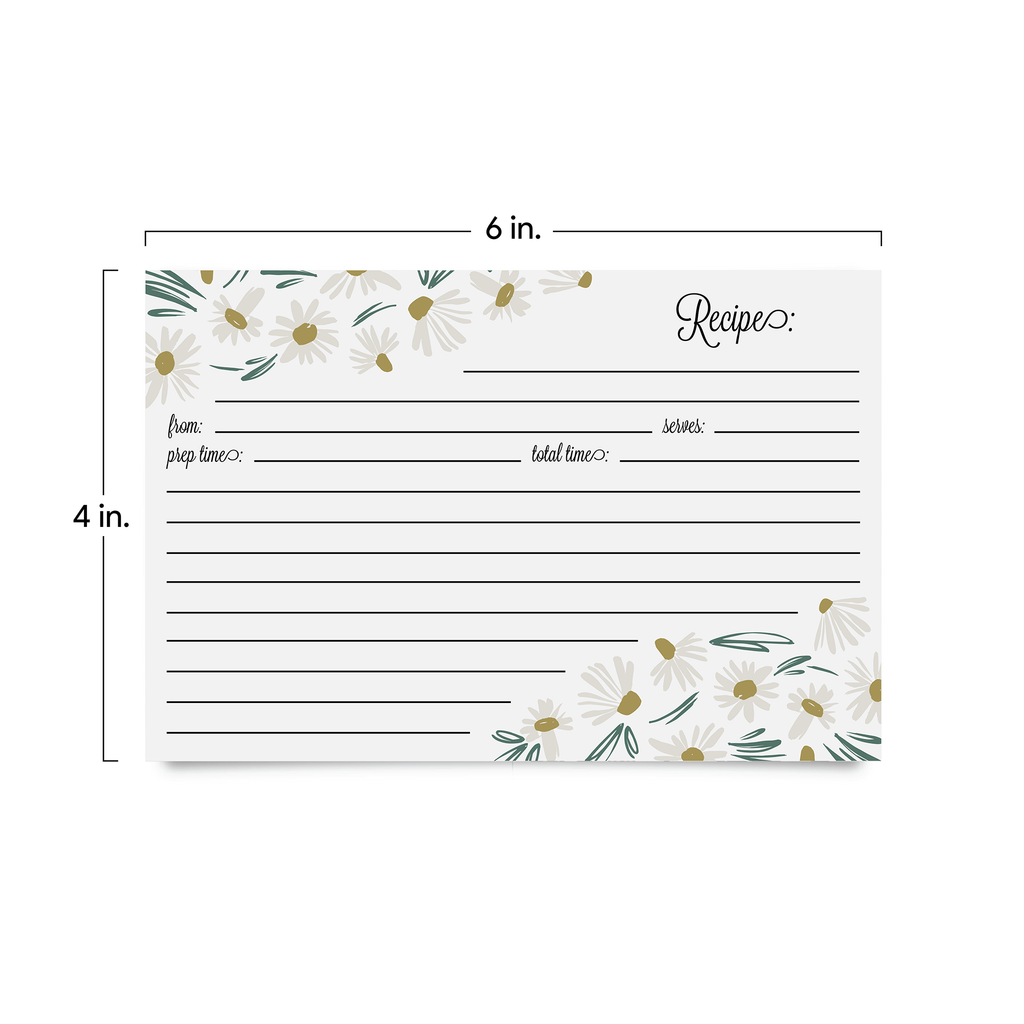 Recipe Cards (4x6") - English Daisies (Pack of 50) – Jot & Mark